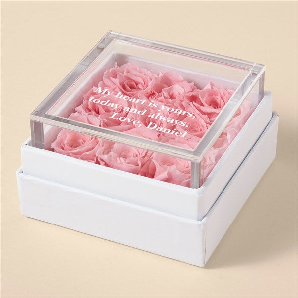 Write Your Own Personalized Miniature Magnificent Pink Rose Keepsake Box