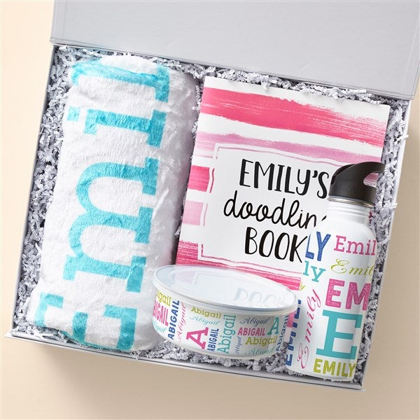 Personalized Girls Gift Set for Kids - Trendy Repeating Name