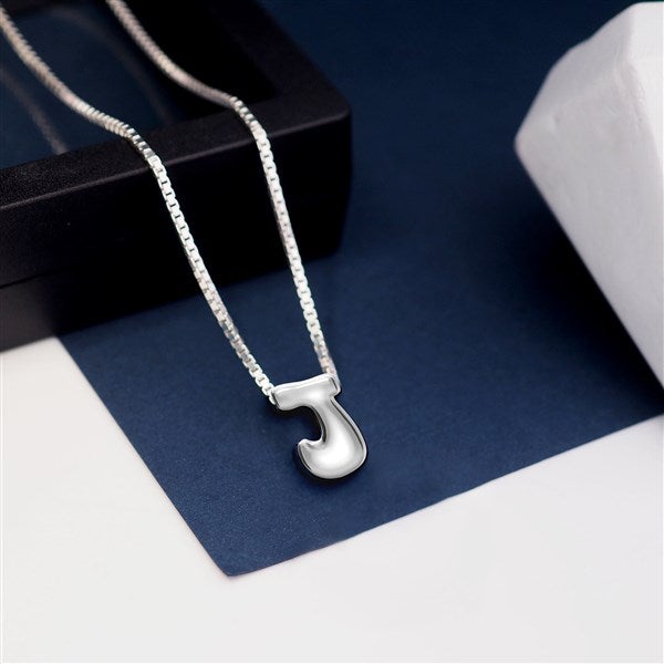 Custom Bubble Letter Initial Necklace