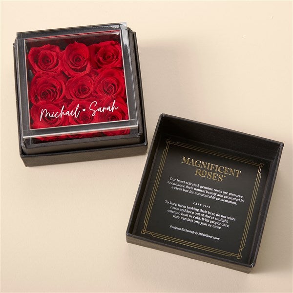 Connected Love Personalized Miniature Red Magnificent Rose Keepsake Box
