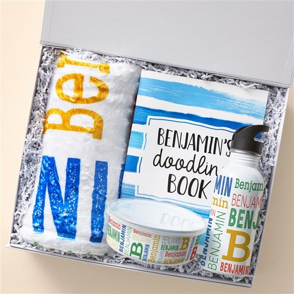 Personalized Boys Gift Set for Kids - Trendy Repeating Name
