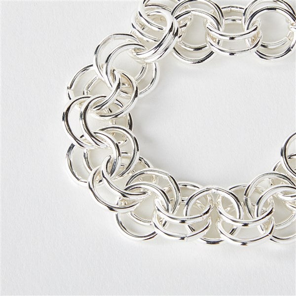 Engraved Silver Chunky Link Bracelet