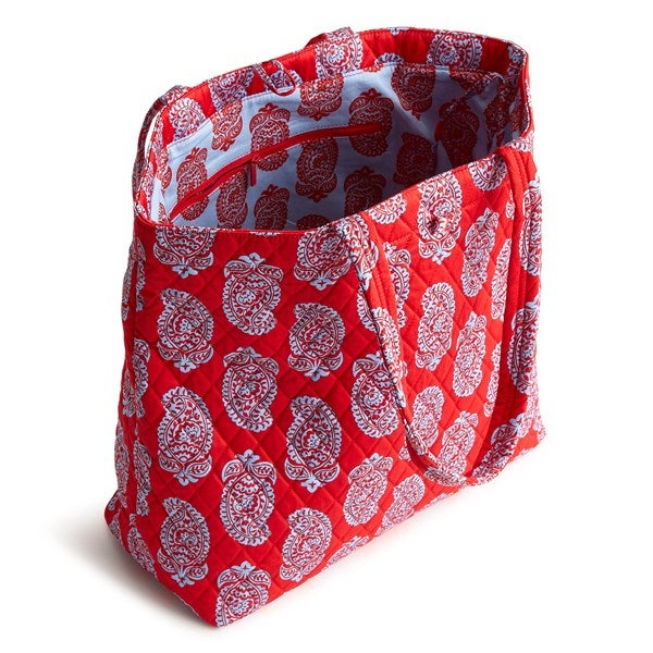 Vera Bradley Embroidered Iconic Paisley Original Tote-Goji Berry Red