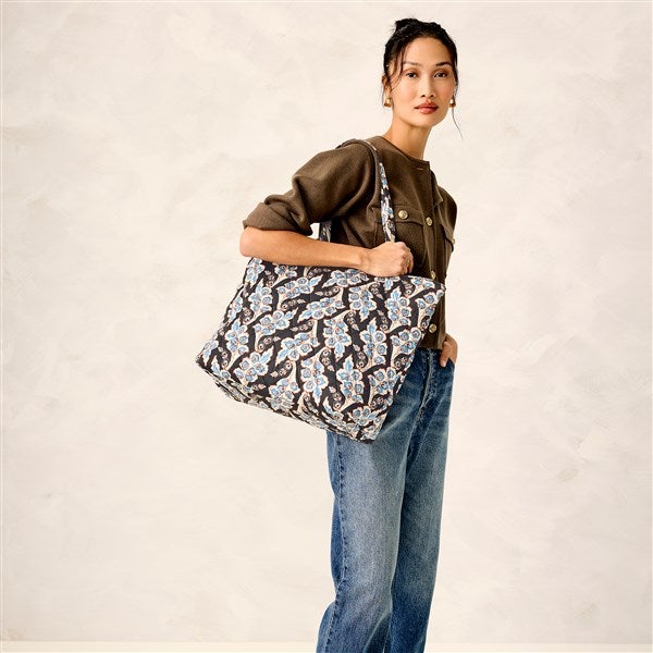 Vera Bradley Embroidered Original Tote-Calyx+Quill Black