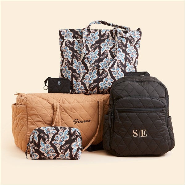 Vera Bradley Embroidered Original Tote-Calyx+Quill Black