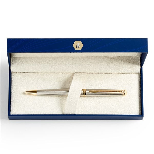 Engraved Waterman Hemisphere Stainless and Gold Ballpoint Pen