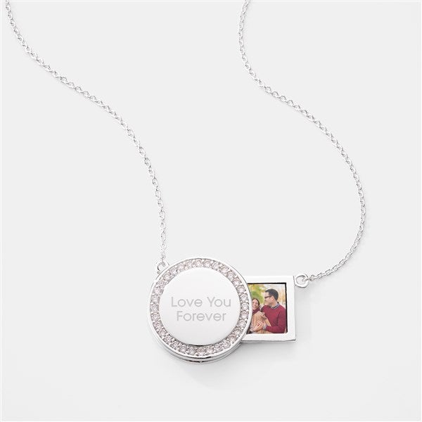 Engraved Silver Pave Round Sliding Locket by Jessie James Decker