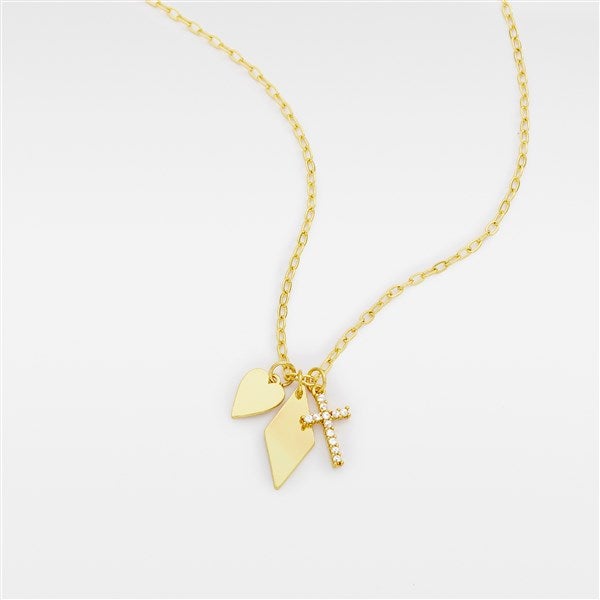 Kittenish Engraved Heart Box and Multi Charm Necklace Set