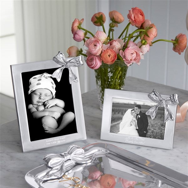 Engraved Mariposa Vertical 5x7 Bow Frame