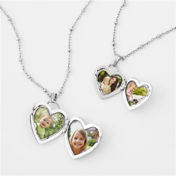 Kittenish Engraved Big & Little Heart Locket Set
