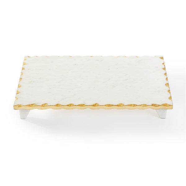 White Marble Raised Challah Board