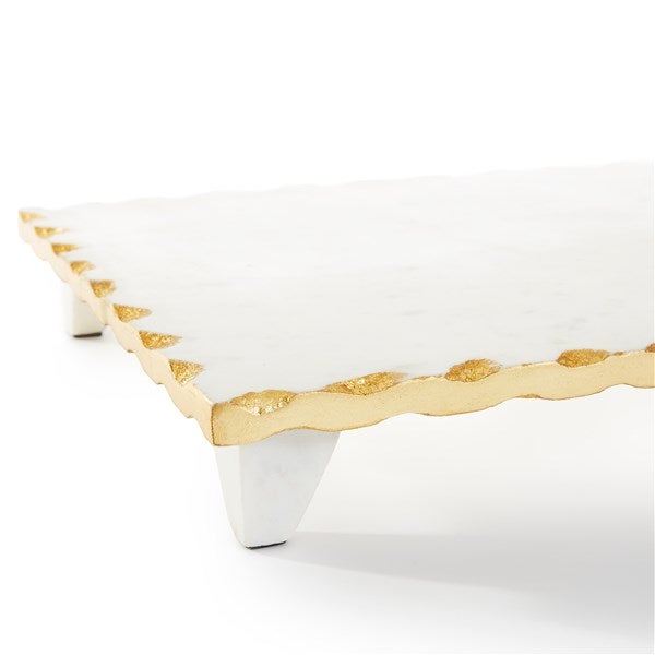 White Marble Raised Challah Board