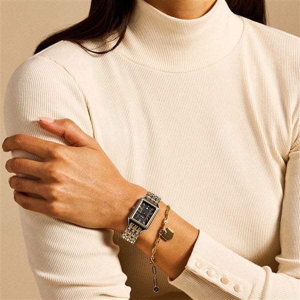 Engraved Fossil Raquel Two-Tone Watch and Bracelet Set