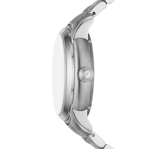 Engraved Fossil Heritage Stainless Watch with Green Dial