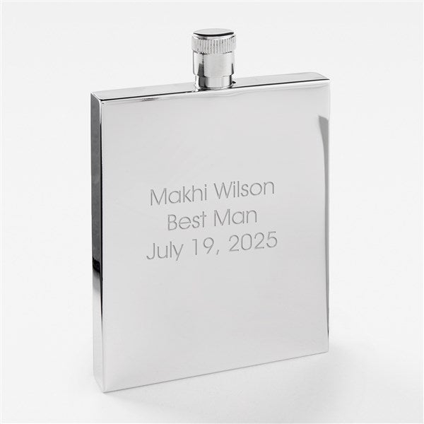 Kittenish Engraved Thin Rectangle Flask