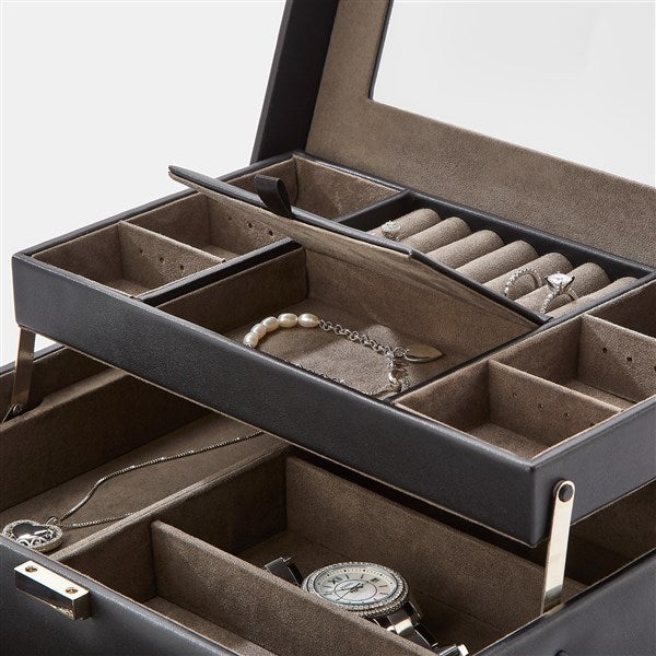 Engraved Vegan Leather Expanding Jewelry Box