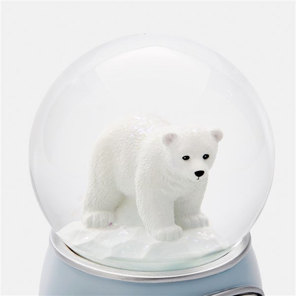 Engraved Polar Bear Cub Snow Globe