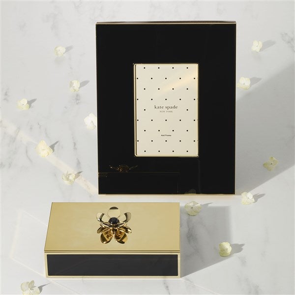 kate spade new york Large Floral Jewelry Box in Black & Gold