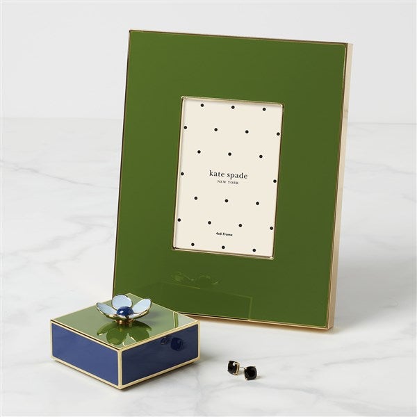 Kate Spade Pop Floral Jewelry Box in Green & Navy