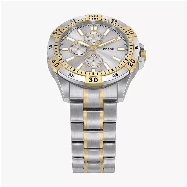 Engraved Fossil Garrett Two Tone Diver Stainless Watch