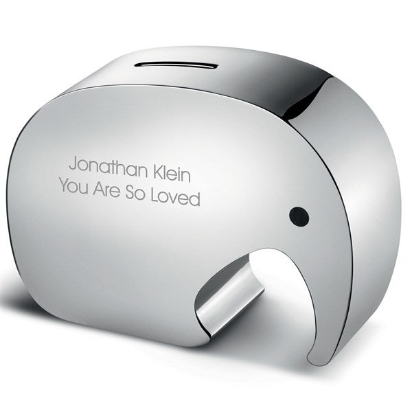 Engraved Georg Jensen Moneyphant Bank with Twin Babies