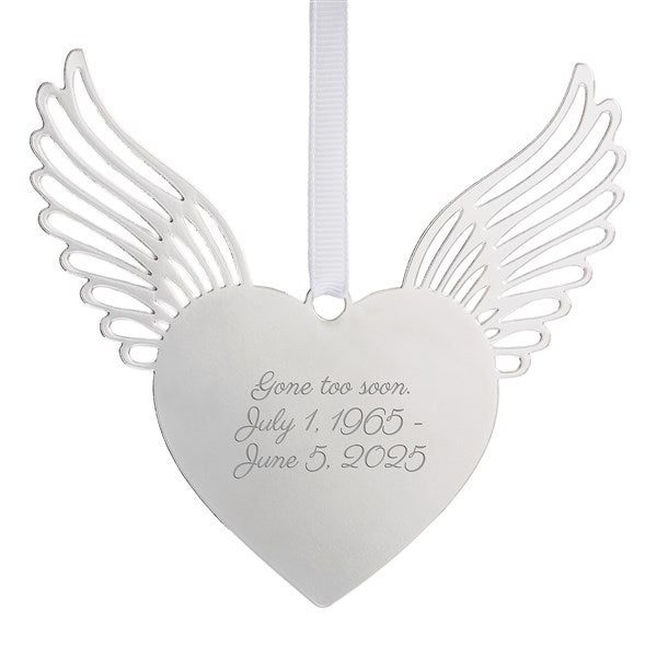 Engraved Heart with Wings Ornament