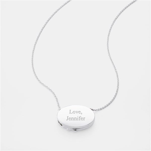 Engraved Floral Oval Sliding Locket