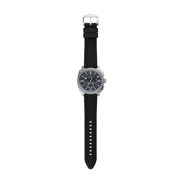 Engraved Fossil Machine Black Watch & Bracelet Gift Set