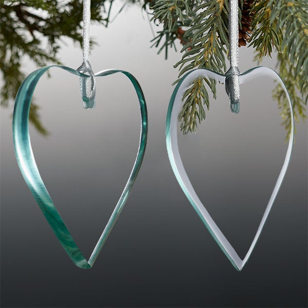 Create Your Own Glass Heart Personalized Premium Ornament