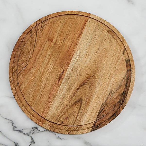 Engraved Wedding Cake Dome with Acacia Wood Base