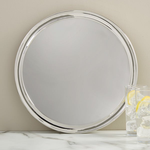 Engraved Wedding Round Silver Tray