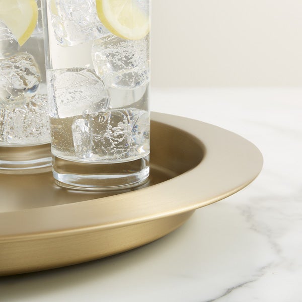 Engraved Wedding Round Gold Serving Tray