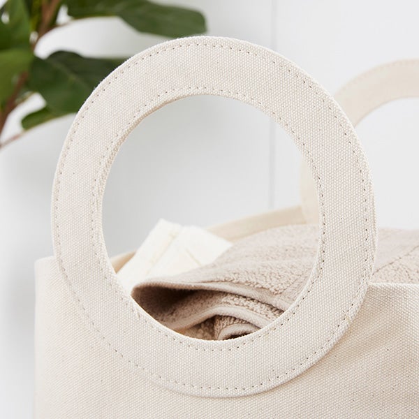 Embroidered Canvas Storage Tote
