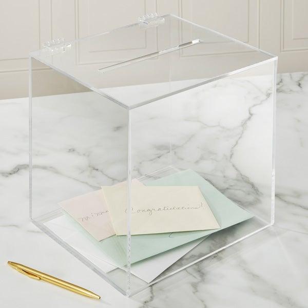 Kittenish Natural Love Engraved Acrylic Card Box