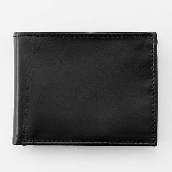 Engraved Black RFID & Passcase Wallet