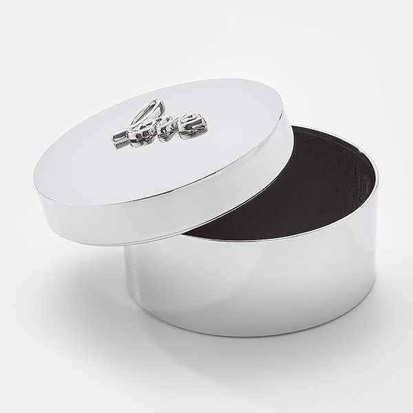 Engraved Silver "Love" Round Keepsake Box