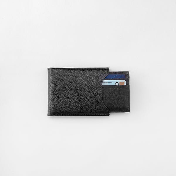 Engraved Black Leather RFID Wallet