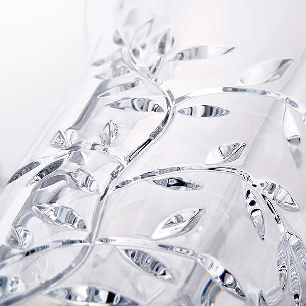 Engraved Vera Wang Crystal Leaf Vase