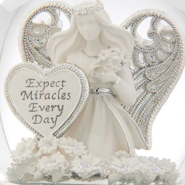 Personalize Religious Miracle Angel Snow Globe
