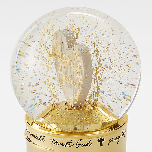 Engraved Amazing Grace Religious Snow Globe