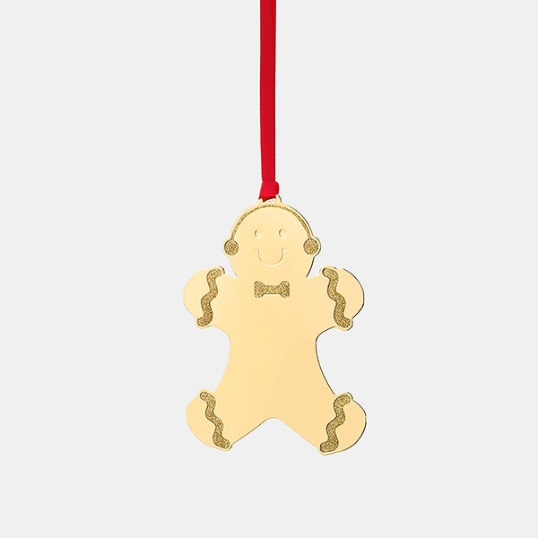 Engraved Gold Gingerbread Holiday Ornament
