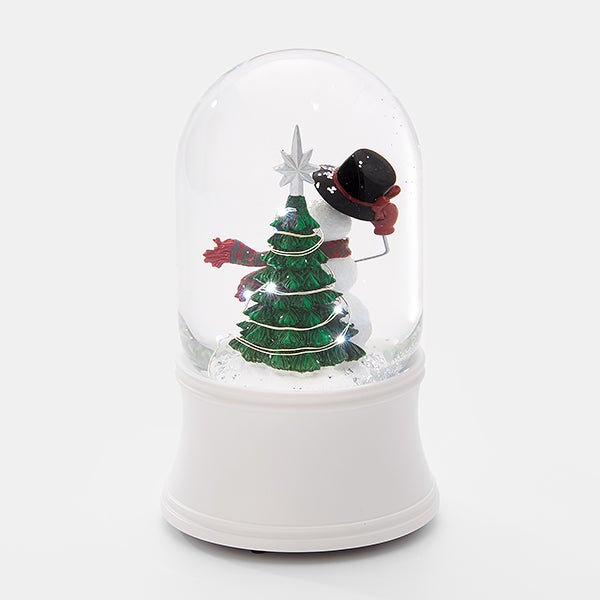Engraved Top Hat Snowman Snow Globe