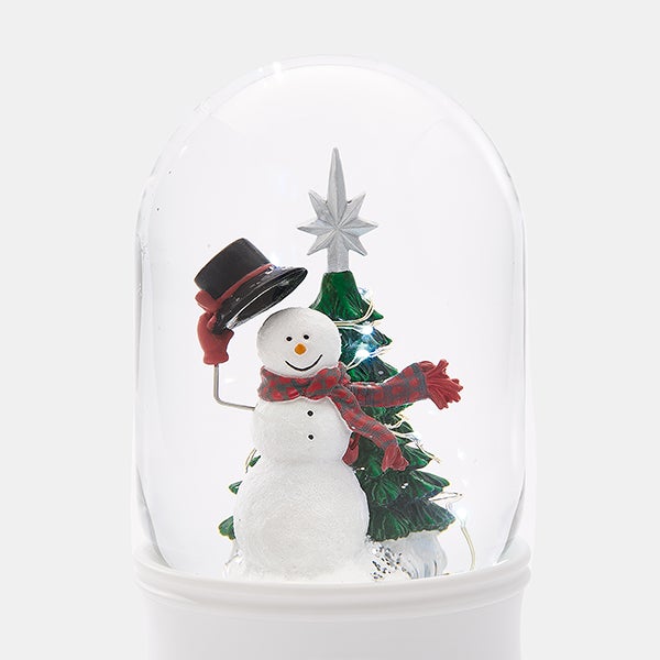 Engraved Top Hat Snowman Snow Globe