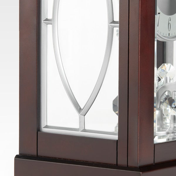 Engraved Bulova Empire Crystal Pendulum Clock
