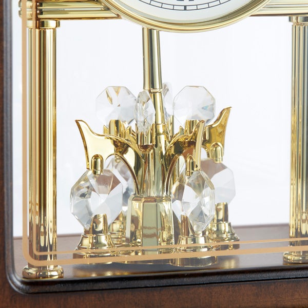 Engraved Bulova Durant Crystal Pendulum Milestone Clock