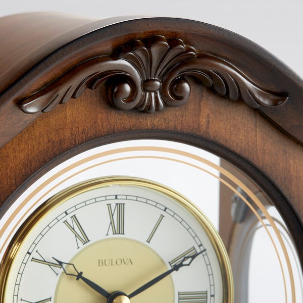 Engraved Bulova Durant Crystal Pendulum Milestone Clock