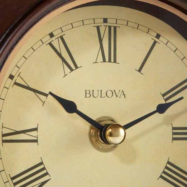 Engraved Bulova Hardwick Arch Clock