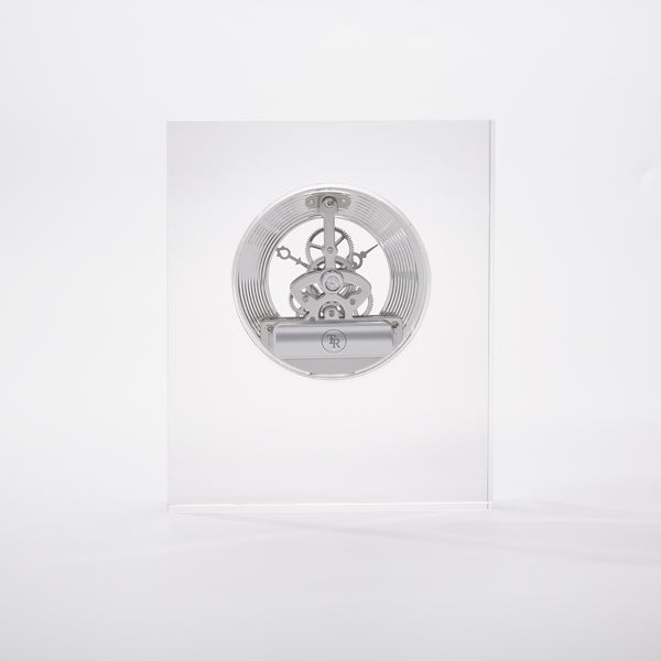 Engraved Message Crystal Skeleton Desk Clock