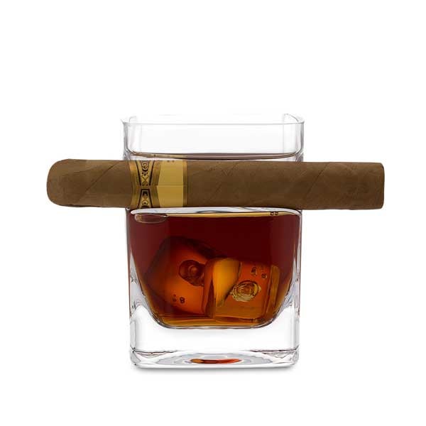 Etched Corkcicle Square Cigar Glass