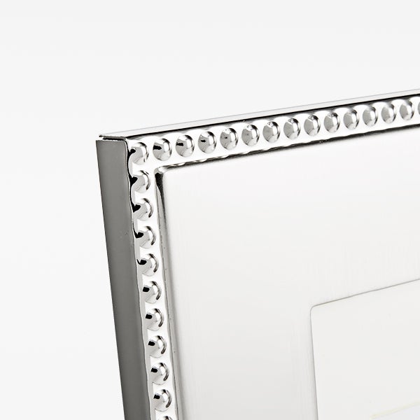 Kittenish Engraved Silver Beaded 4x6 Picture Frame